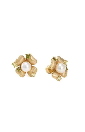 RETRO CHIC Garden Blossom Stud Earrings - Gold