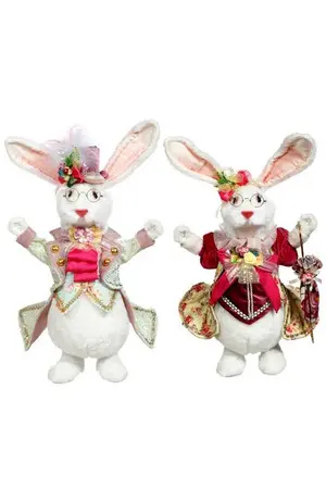 MARK ROBERTS Mr & Mrs Fluffy Chubby Rabbit - Bright Pink