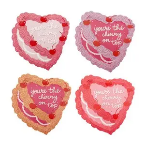 JOLLITY & CO You're The Cherry On Top Valentine's Day Dessert Plates - Assorted Pre-pack
