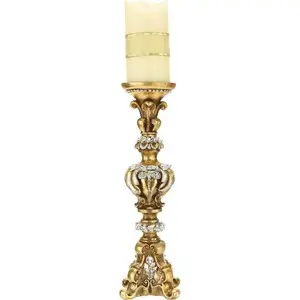 MARK ROBERTS Jeweled Footed Candleholder - Gold
