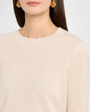Co Long-Sleeve Cashmere Crewneck Sweater Ivory