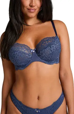 Hunkemoller Marine Non-padded Underwired Bra - Blue Indigo