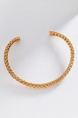 Anthropologie Textured Open Collar Necklace - Gold