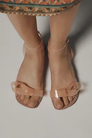 Lola Cruz Jelly Bow Sandals - Nude