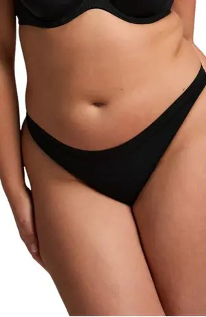 Hunkemoller Mesh Thong - Caviar