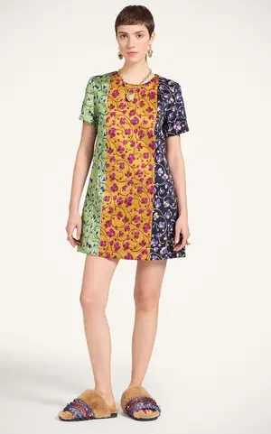 La DoubleJ Mini Swing Silk-blend Jacquard Dress