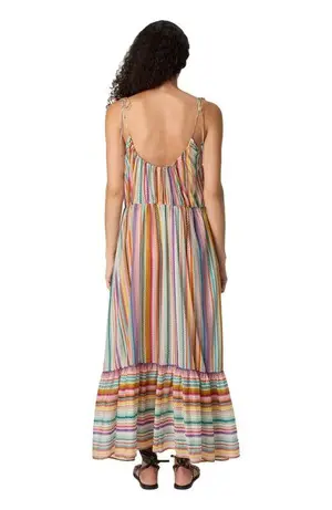 Missoni Long Flounced Cover-up In Cotton And Silk With Zigzag Pattern