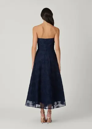 Shoshanna Embroidered Mesh Strapless Evening Dress