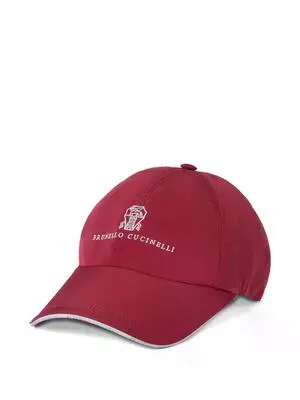 Brunello Cucinelli Embroidered Logo Cap - Red