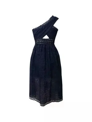 SELF-PORTRAIT Openwork Asymmetrical Dress