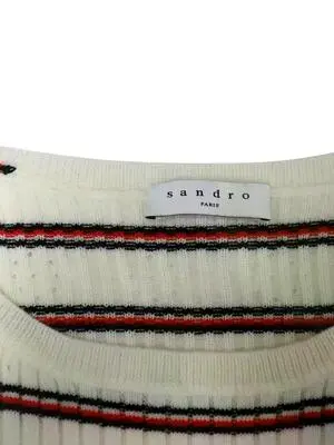 Sandro Striped Ribbon-tie Knit Top