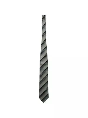 Ermenegildo Zegna Striped Silk Tie - Grey