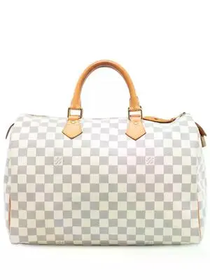 LOUIS VUITTON 2012 Damier Azur Speedy 35 Boston Bag - White