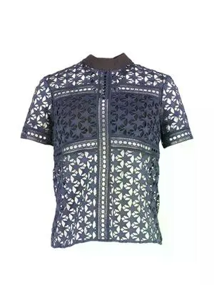 SELF-PORTRAIT Star-pattern Guipure Lace Top