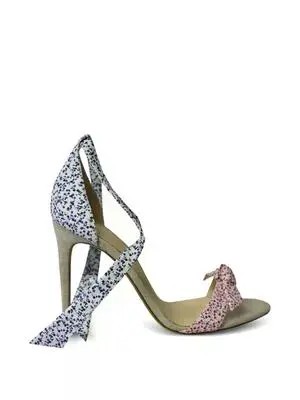 ALEXANDRE BIRMAN Clarita Floral-print Heels - Neutrals