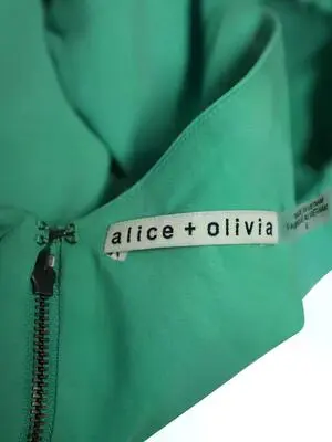 Alice + Olivia Puff-sleeve Flared Dress