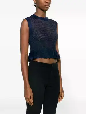 Cecilie Bahnsen Knit Ruffle Hem Top