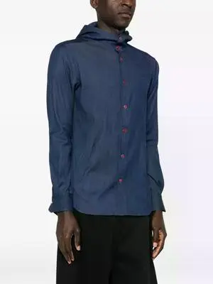 Kiton Mariano Hooded Shirt - Blue
