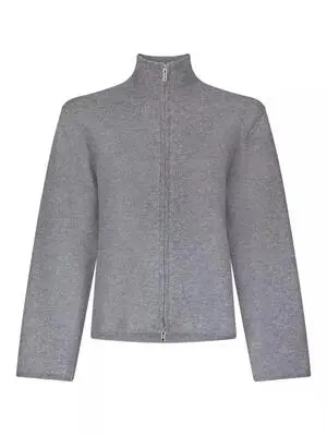 Loulou De Saison Gabi Zipped Stand-collar Cardigan - Grey