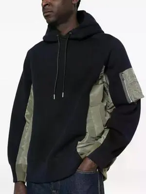 Sacai Paneled Zip-pocket Hoodie
