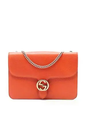 Gucci Medium Calfskin Interlocking G Crossbody Bag - Orange