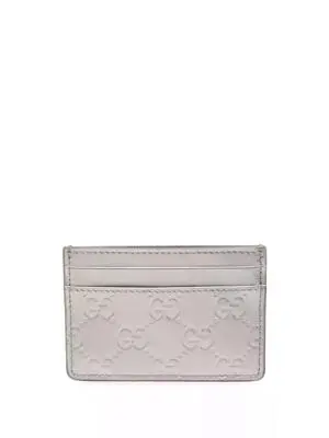 Gucci 2016-2025 Patent Guccissima Card Holder - Silver