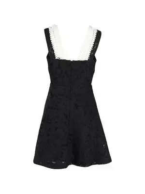 Sandro Rhythm Pleated Embroidered Mesh Dress - Black