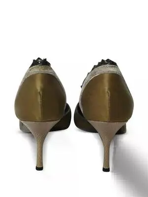 Bottega Veneta Snakeskin-embossed Flower Pumps