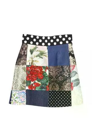 Dolce & Gabbana Patchwork Mini Skirt - Blue