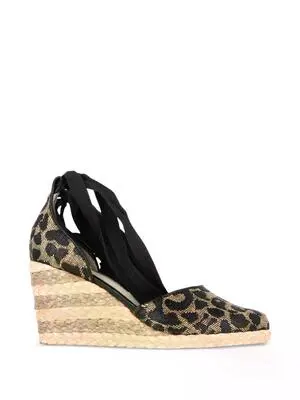SOPHIA WEBSTER Printed Wedge Espadrilles - Black