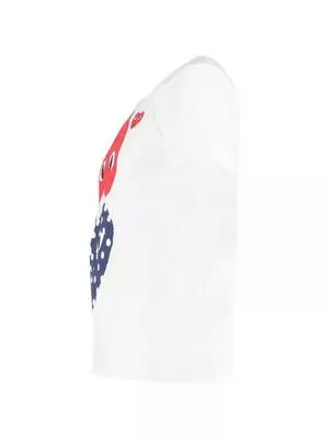 Comme Des Garçons Heart-print Polka-dot T-shirt
