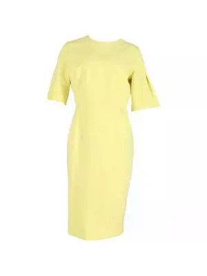 Roland Mouret Bell-sleeve Midi Dress - Yellow