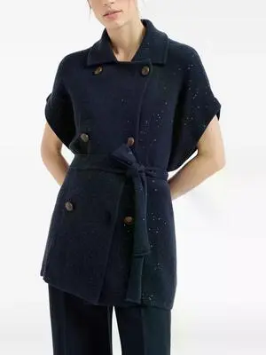 Brunello Cucinelli Double-breasted Tie Knit Vest