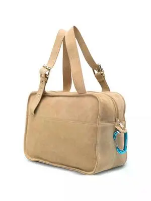 Patrizia Pepe Embossed Suede Tote Bag - Neutrals