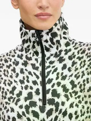 NEWLAND Leopard-print Zip Top