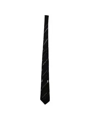 Giorgio Armani Striped Silk Tie - Black