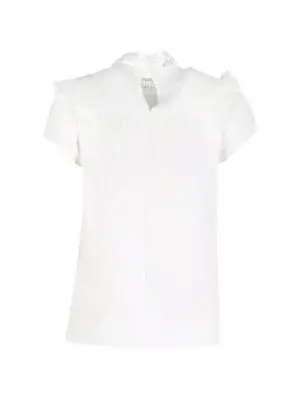 Sandro Mock-neck Ruffle Blouse