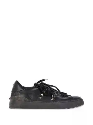 Valentino Garavani Rockstud Lace-up Leather Sneakers - Black