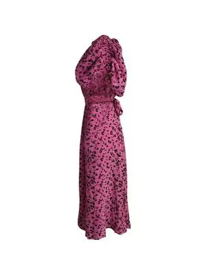 ROTATE BY BIRGER CHRISTENSEN Puffed-sleeve Midi Dress - Pink