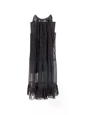 TEMPERLEY LONDON Lily Lace-detail Organza Dress - Black