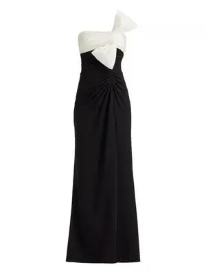 Tadashi Shoji Bow Slit Maxi Dress - Black