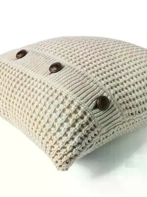 Brunello Cucinelli Buttoned Knit Cushion Pillow