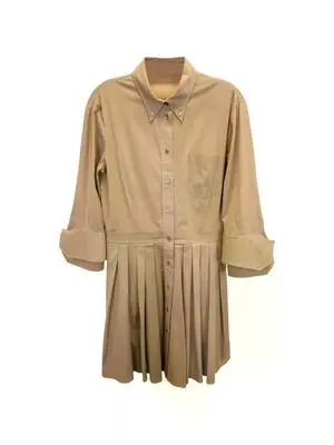 Women's Pleated Shirt Dresses with Pockets