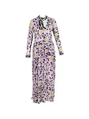 GANNI Carlton Floral-print Maxi Dress - Purple