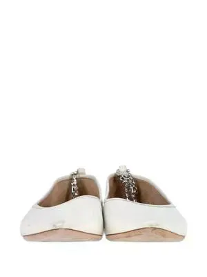 Miu Miu Embellished-strap Pointed-toe Ballet Flats