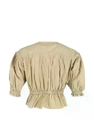 Ulla Johnson Gathered Puff-sleeves Blouse