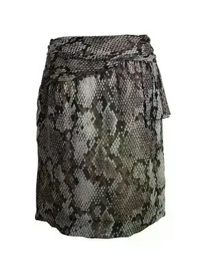 Moschino Snake-print Wrap Skirt