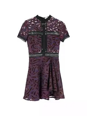 SELF-PORTRAIT Short-sleeve Mini Dress - Purple