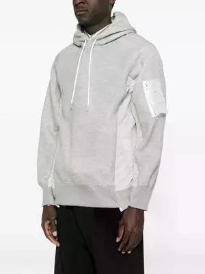 Sacai Hoodie With Zip Detail - Grey