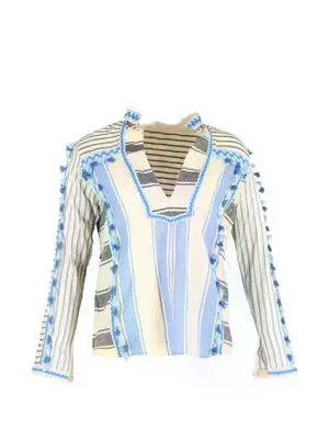 Dodo Bar Or Striped Tassel Blouse